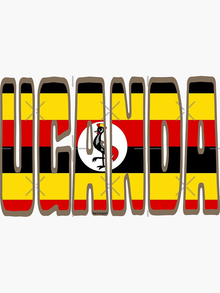 "Uganda Font with Ugandan Flag" Sticker for Sale by Havocgirl | Redbubble