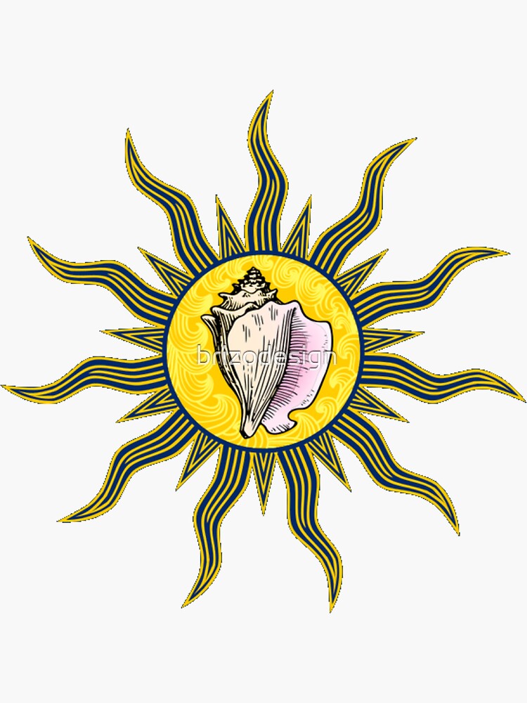 "Conch Republic Flag Element" Sticker for Sale by brizodesign | Redbubble