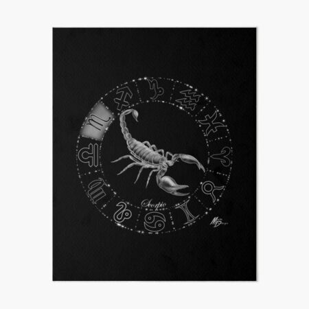 "Scorpio Zodiac the Scorpion character graphic with star circle border ...