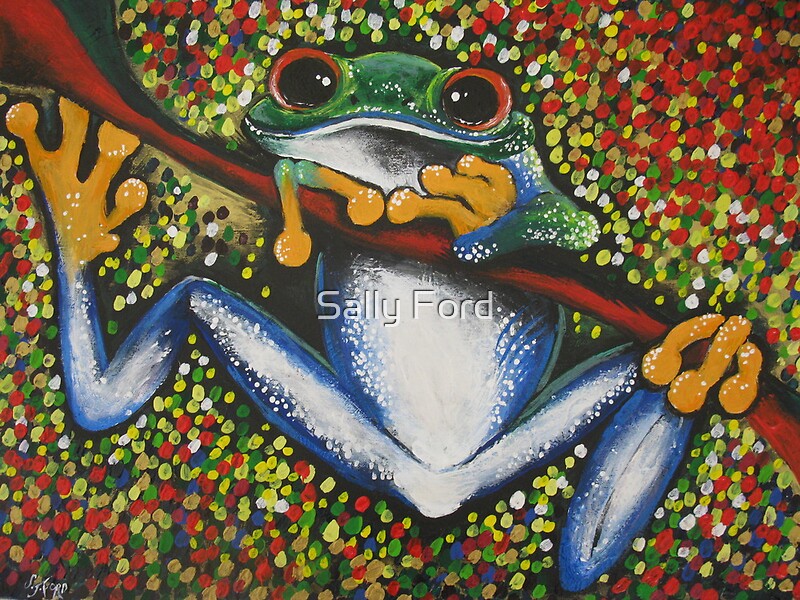 "Frog Fiesta" by Sally Ford | Redbubble