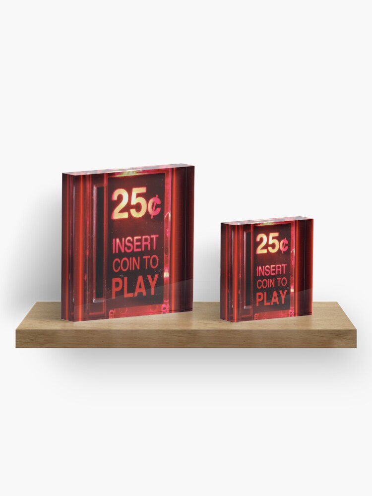 "Insert coin retro arcade" Acrylic Block for Sale by Retronik | Redbubble