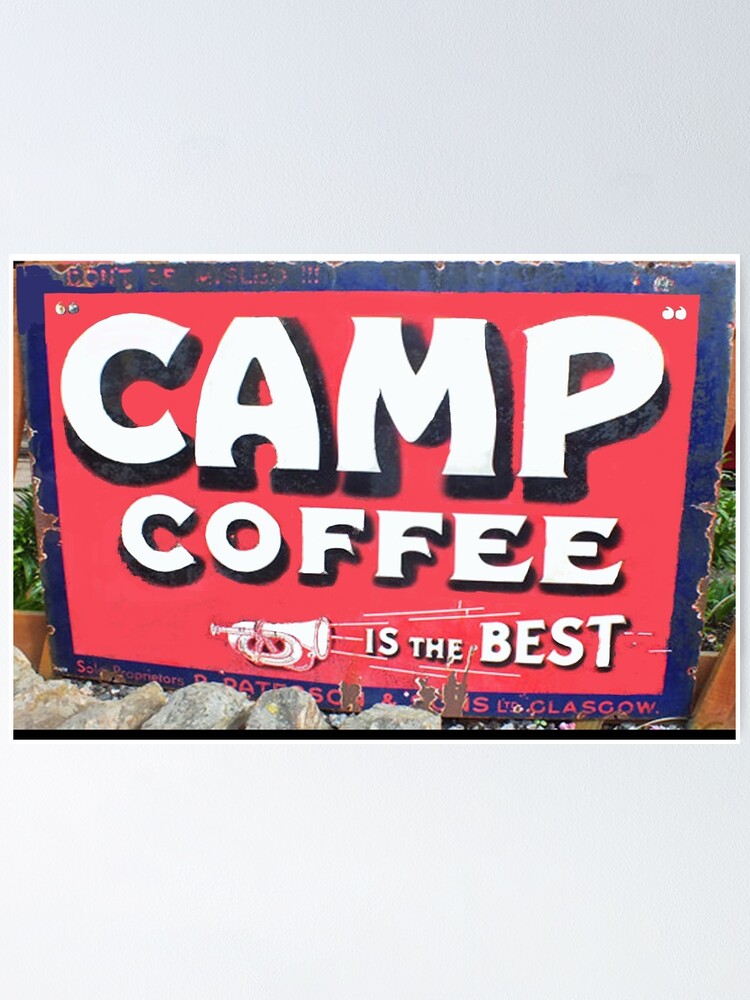 "Camp coffee sign." Poster for Sale by artygilly | Redbubble