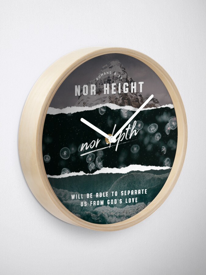 "ROMANS 8:39" Clock for Sale by Paper Bee Gift Shop | Redbubble