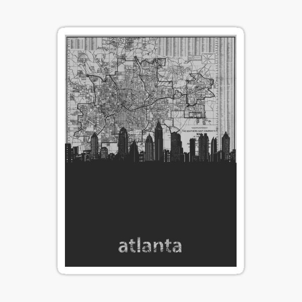 "atlanta skyline" Sticker for Sale by BekimART | Redbubble