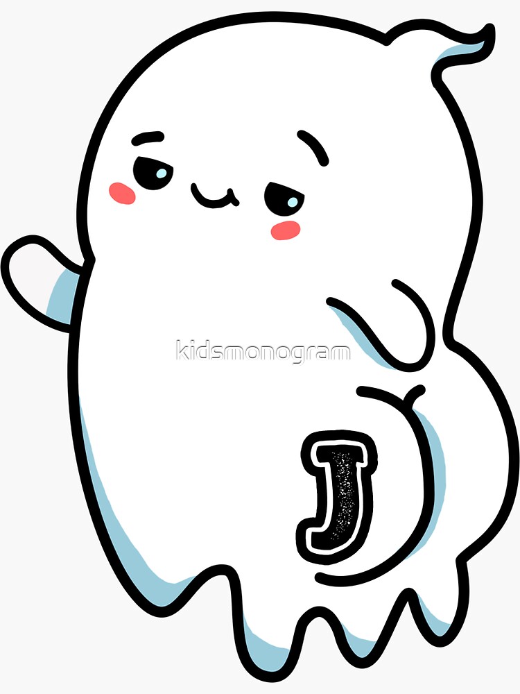 "Alphabet Letter J Ghost Booty" Sticker for Sale by kidsmonogram ...