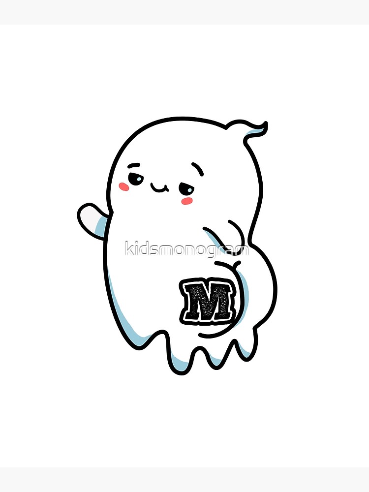 "Alphabet Letter M Ghost Booty" Art Print by kidsmonogram | Redbubble