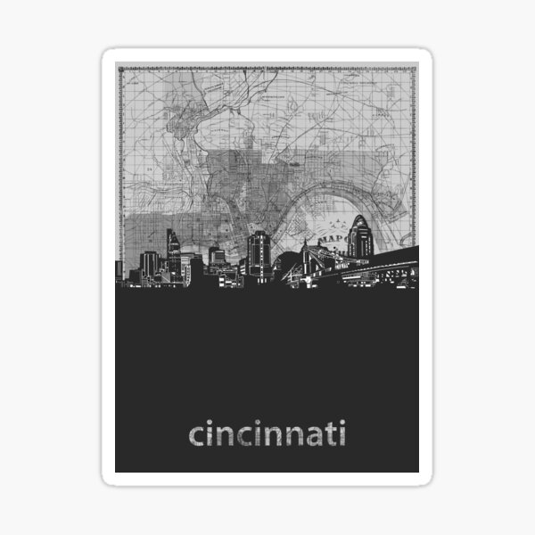 "cincinnati skyline" Sticker for Sale by BekimART | Redbubble