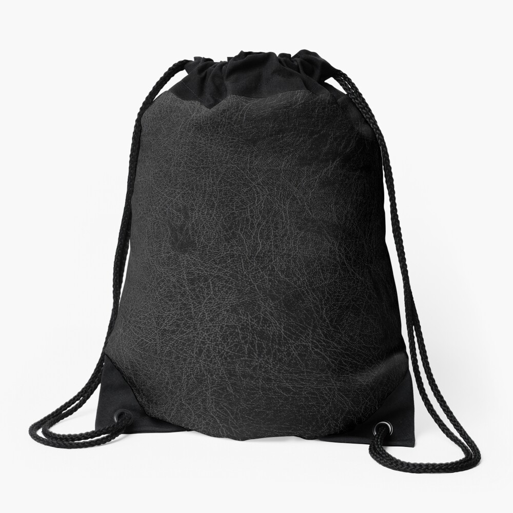 "Black leather" Drawstring Bag for Sale by beatricecinelli | Redbubble