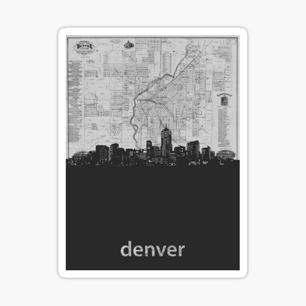 "denver skyline" Sticker for Sale by BekimART | Redbubble