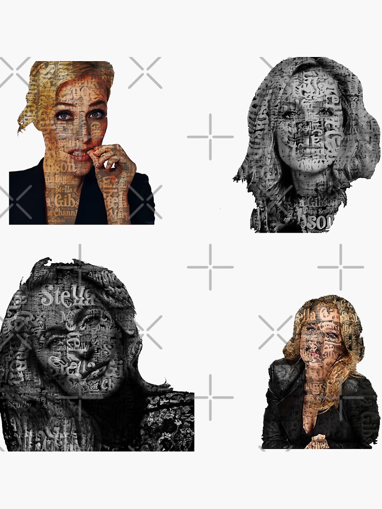 "Gillian Anderson word cloud portraits " Sticker for Sale by brave ...