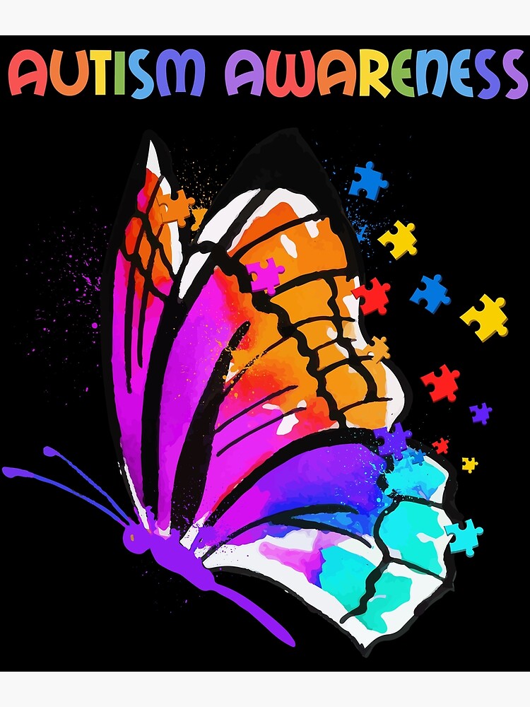 "Autism Awareness Butterfly Gift Design Idea product" Poster for Sale ...