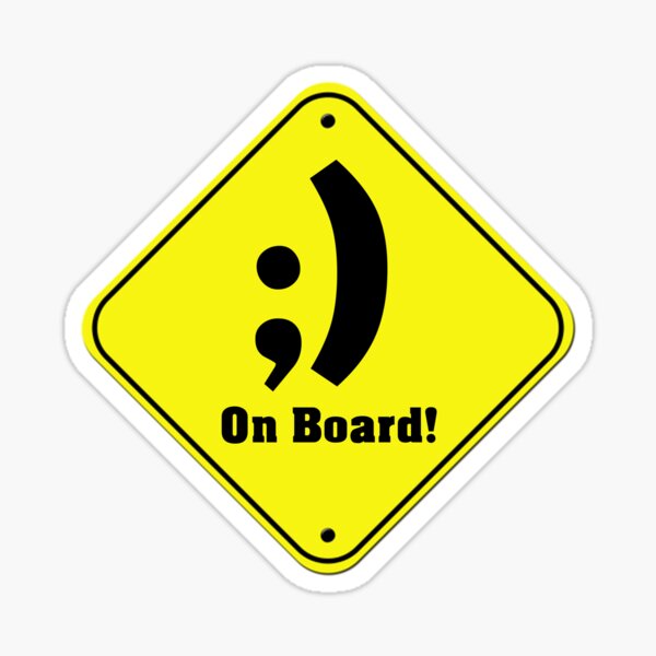 "Winky Face On Board!" Sticker for Sale by Dery4988 | Redbubble