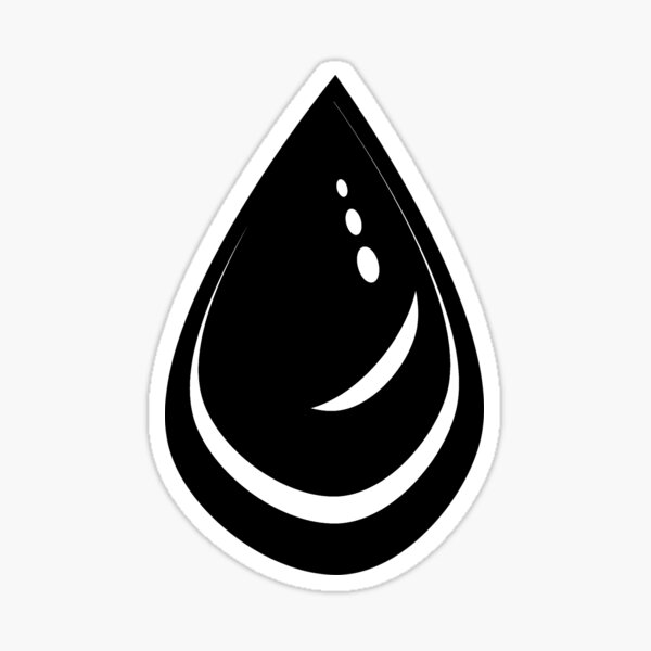 Black Oil Droplet Icon Sticker For Sale By Dator Redbubble