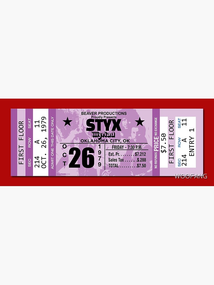 "CLASSIC ROCK CONCERT TICKETS - STYX" Poster by WOOFANG | Redbubble