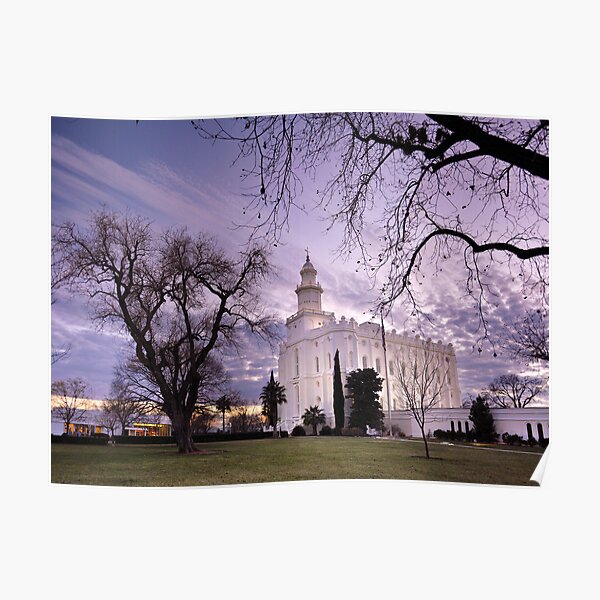 "St. George LDS Temple - Evening" Poster by photoforyou | Redbubble
