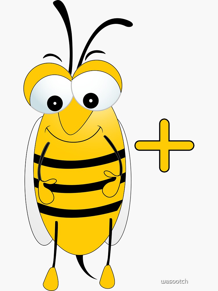 "Cute Cartoon Honey Bee Be Positive" Sticker by wasootch | Redbubble