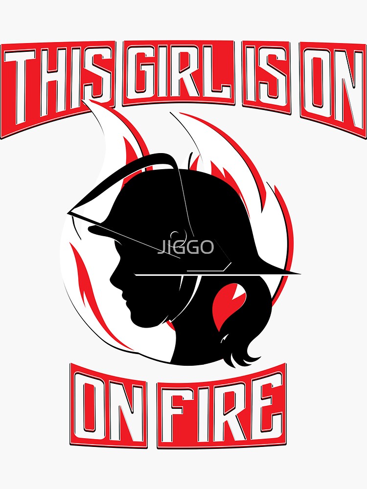 "Female firefighter" Sticker by JIGGO | Redbubble