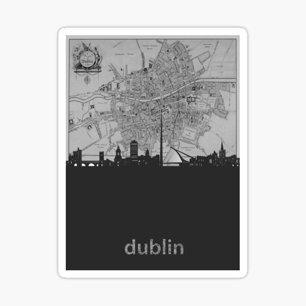 "dublin skyline" Sticker by BekimART | Redbubble