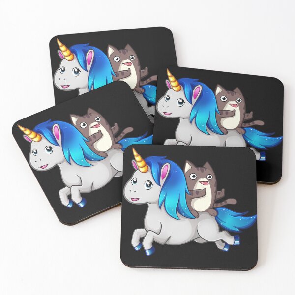 "Fluff & Unicorn" Coasters (Set of 4) for Sale by MaryPou | Redbubble