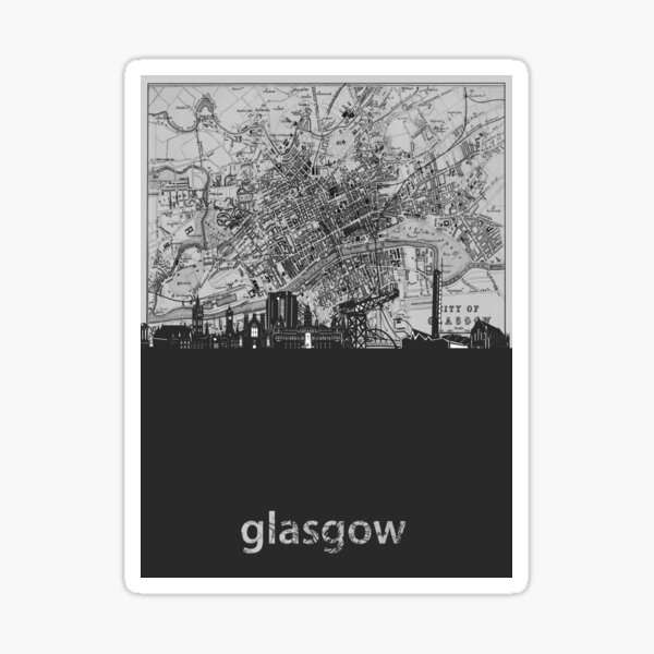 "glasgow skyline" Sticker for Sale by BekimART | Redbubble