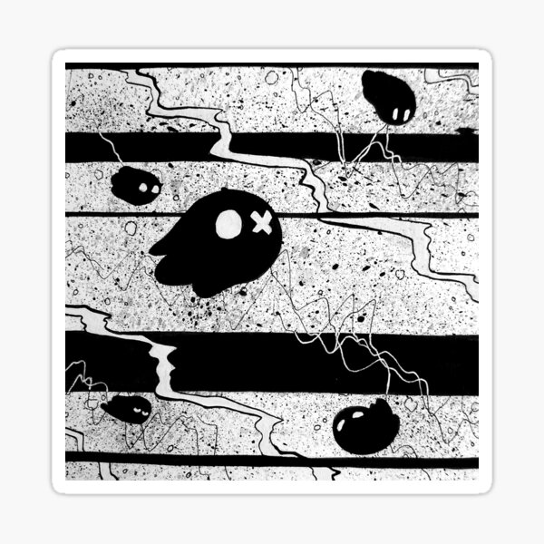 "Static Ghosts | Ink" Sticker for Sale by LinaToasty | Redbubble
