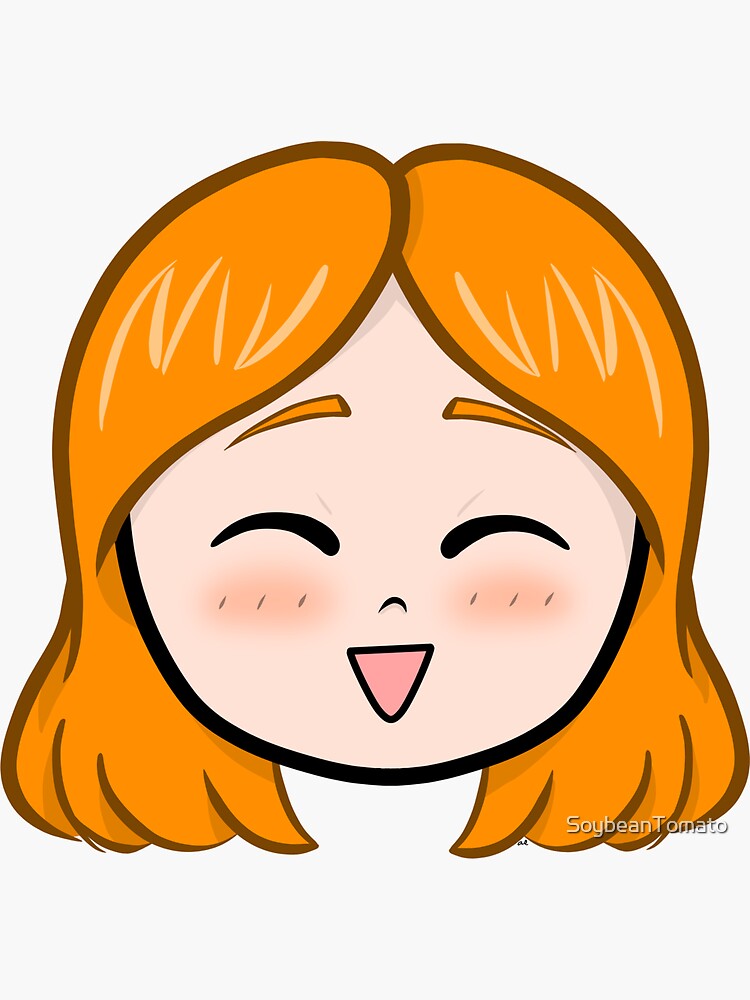"Orange Chibi Girl" Sticker for Sale by SoybeanTomato | Redbubble