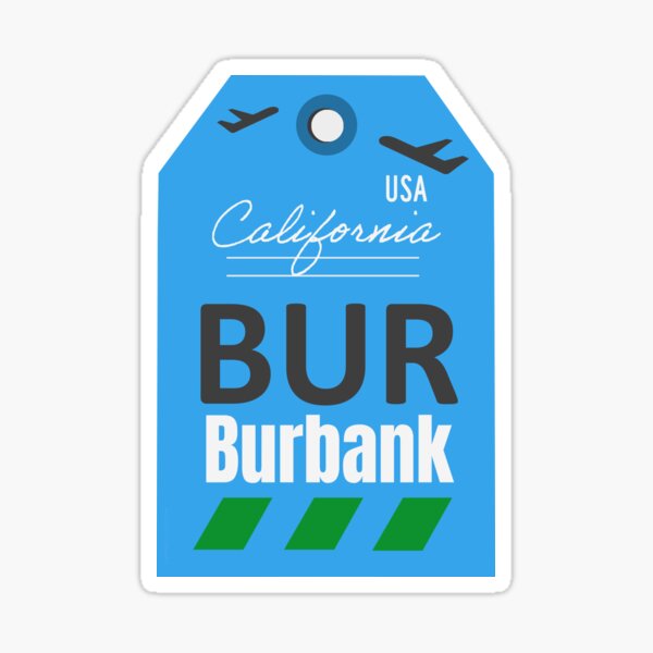 "Airport code BUR Burbank sky" Sticker by Aviators | Redbubble