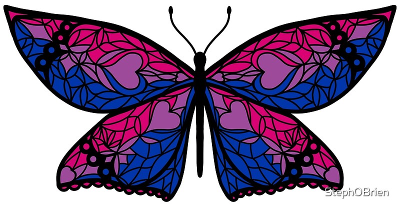 "Fly With Pride: Bisexual Flag Butterfly" by StephOBrien | Redbubble