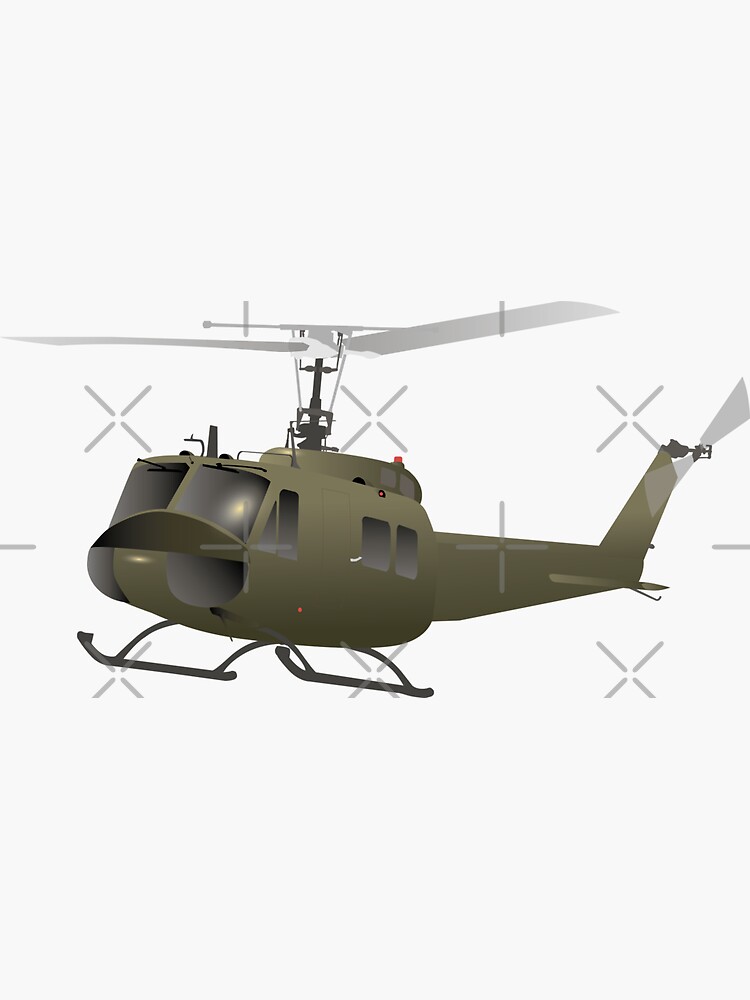 "UH-1 Huey Helicopter" Sticker for Sale by NorseTech | Redbubble