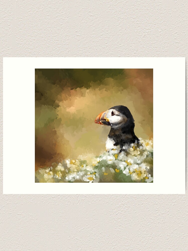 "Puffin in the daisies" Art Print for Sale by DawnWanderer | Redbubble