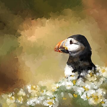 "Puffin in the daisies" Art Print for Sale by DawnWanderer | Redbubble