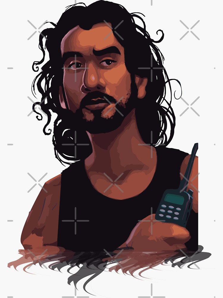 "LOST Sayid portrait" Sticker for Sale by domskalis | Redbubble