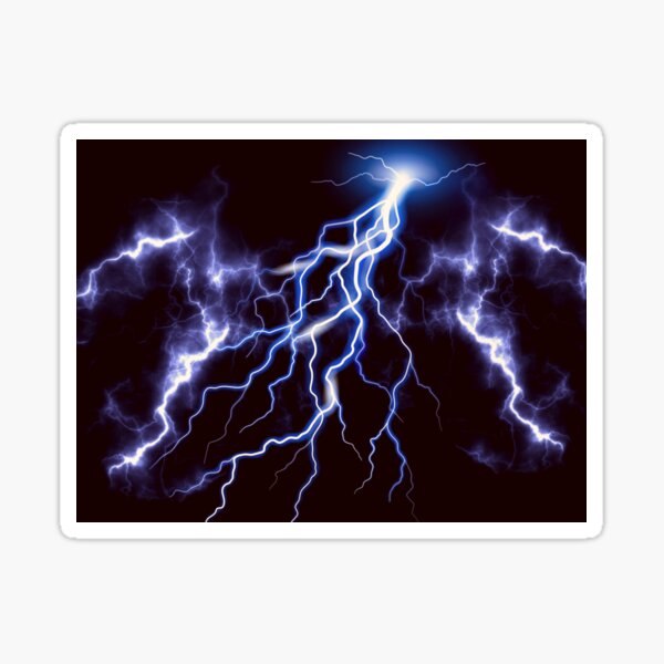 "Blue Thunder Colorful Lightning graphic" Sticker by ArtAsPassion ...
