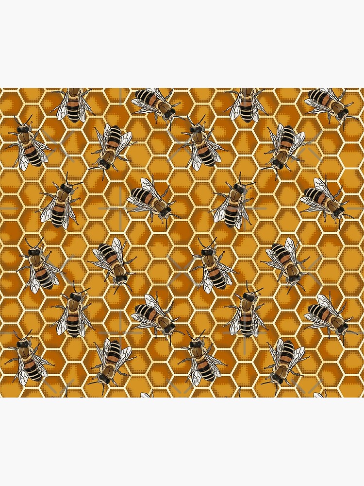 "Busy Bees at the Honeycomb Beehive" Throw Blanket for Sale by ...