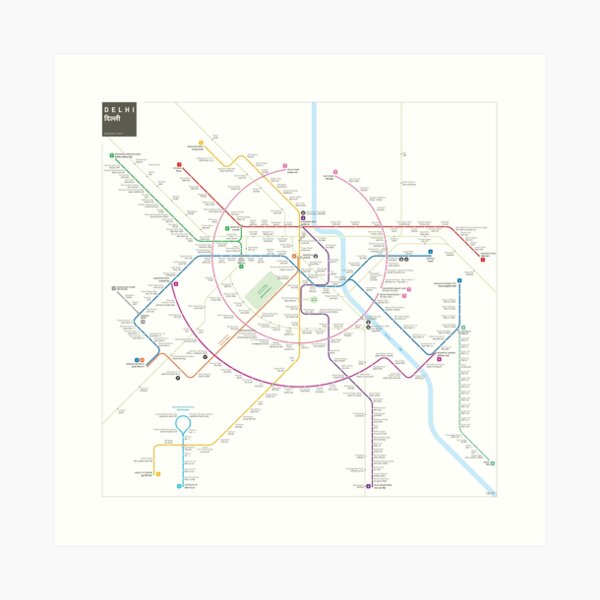 "Delhi metro map " Art Print for Sale by jugcerovic | Redbubble