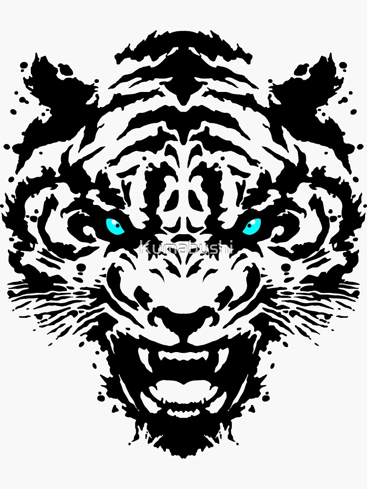 "White Tiger" Sticker for Sale by Kumabushi | Redbubble