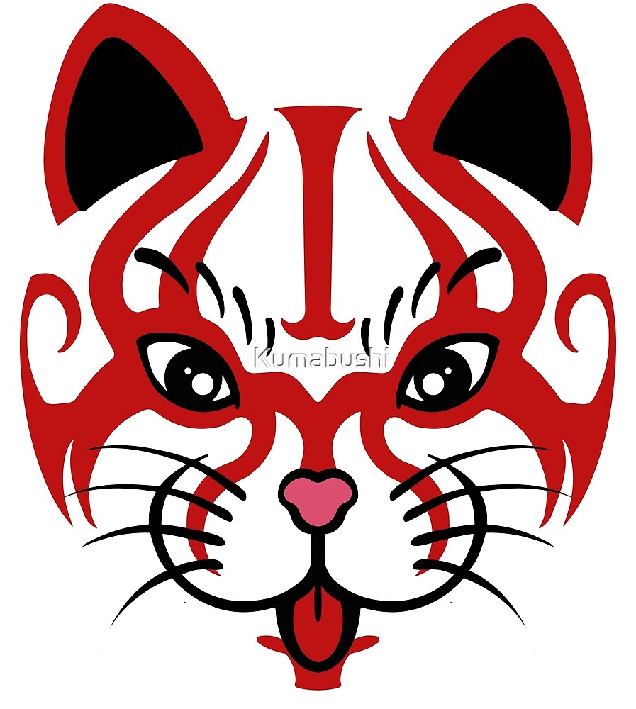 "Kabuki Cat" by Kumabushi | Redbubble