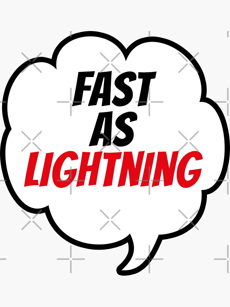 "Fast As Lightning (Cartoon)" Sticker by SassyClassyMe | Redbubble
