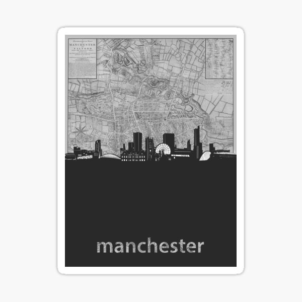 "manchester skyline" Sticker for Sale by BekimART | Redbubble