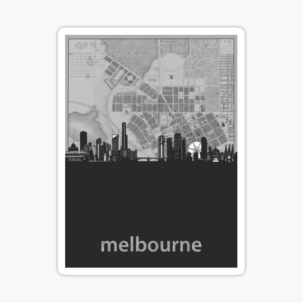 "melbourne skyline" Sticker for Sale by BekimART | Redbubble