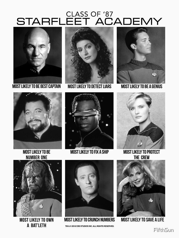 "Star Trek Next Generation Class Of '87 Starfleet Academy" T-shirt by ...