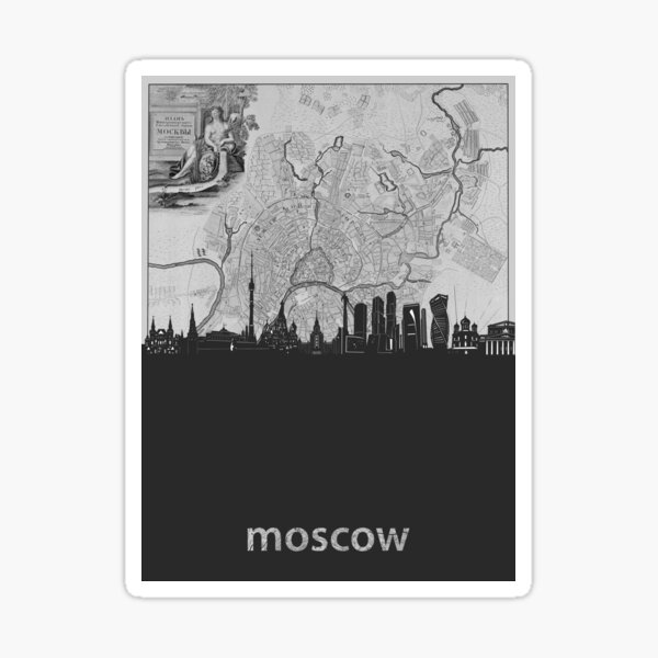 "moscow skyline" Sticker for Sale by BekimART | Redbubble