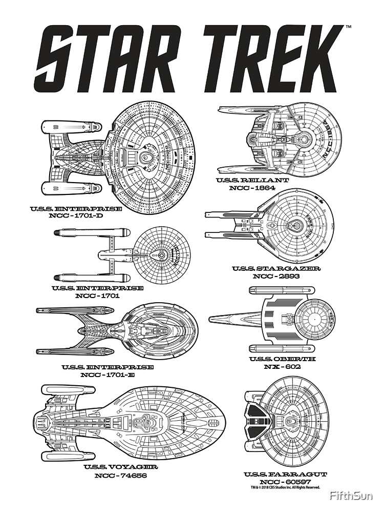 Star Trek Ships Of the Past Schematics Onesie sold by Deepak Raj | SKU ...