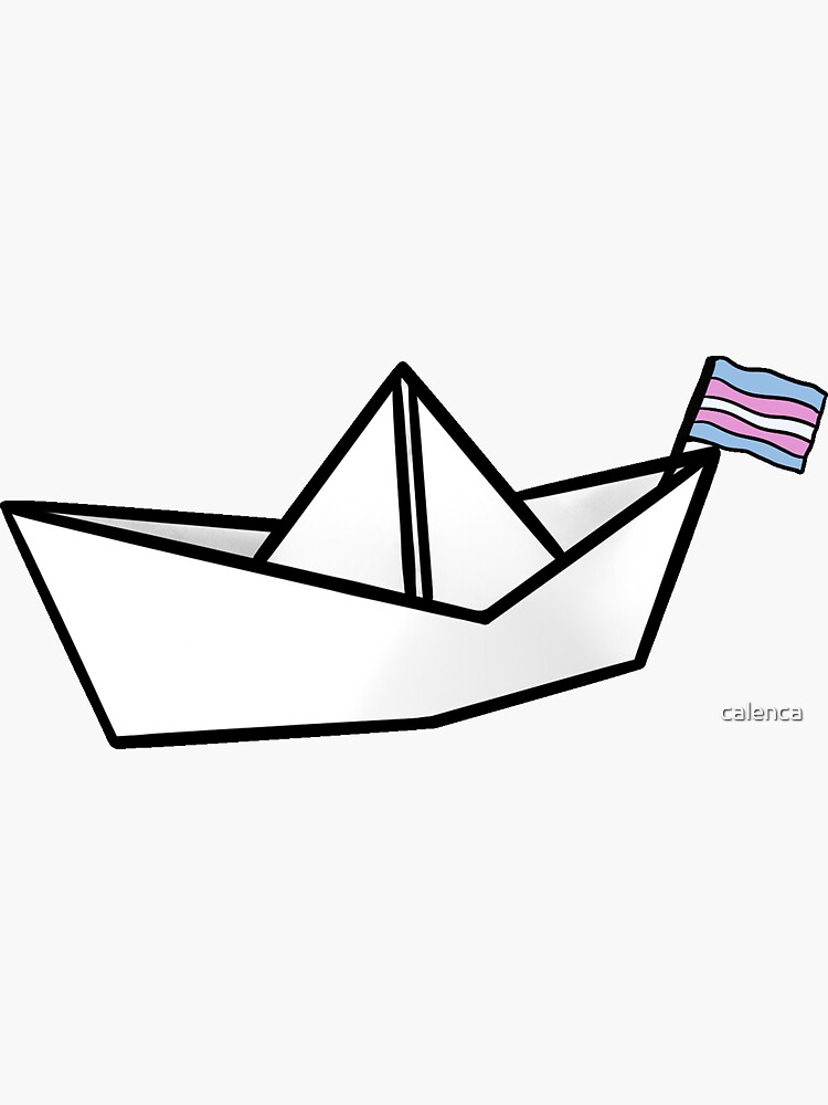 "trans pride paper boat" Sticker for Sale by calenca | Redbubble