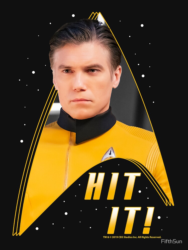 "Star Trek Discovery Captain Pike Hit It! Portrait" T-shirt for Sale by ...