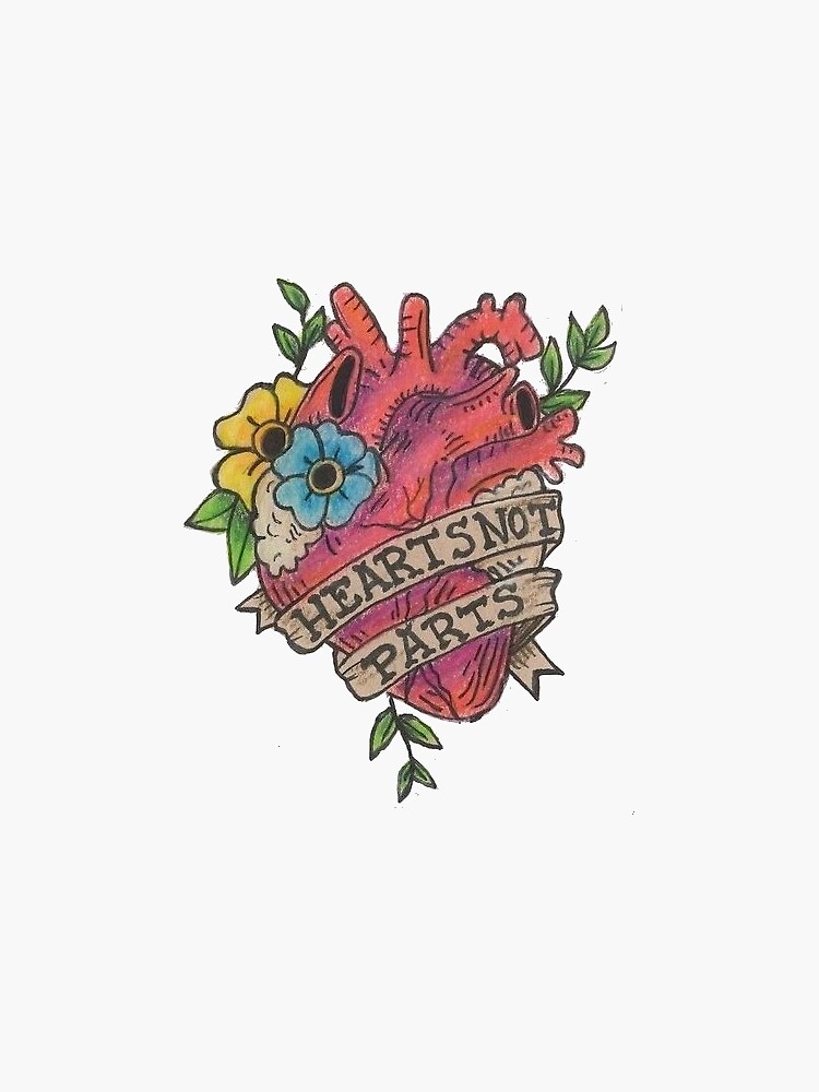 "Hearts Not Parts " Sticker for Sale by DewizArt | Redbubble
