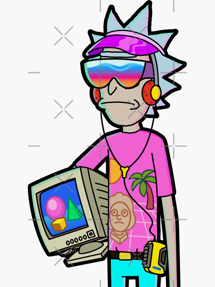 "Retro Rick" Sticker for Sale by TripoffGeloEDM | Redbubble