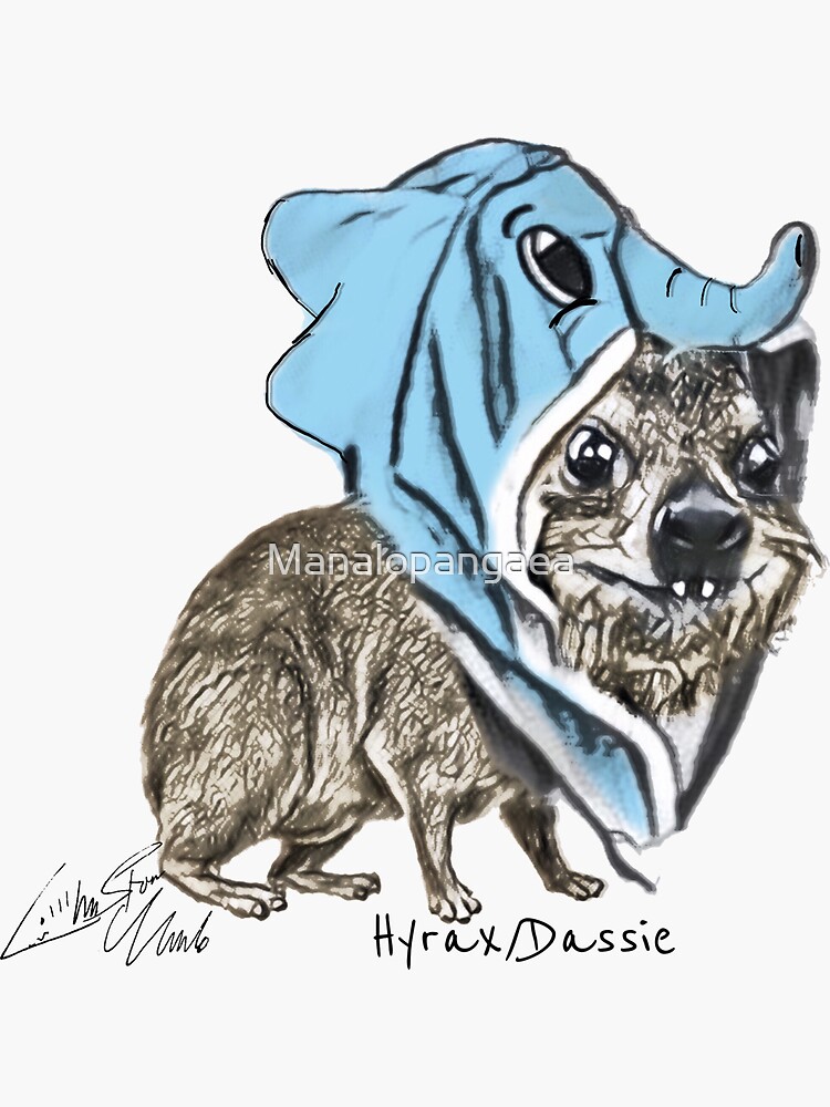 "Hyrax in elephant costume " Sticker by Manalopangaea | Redbubble
