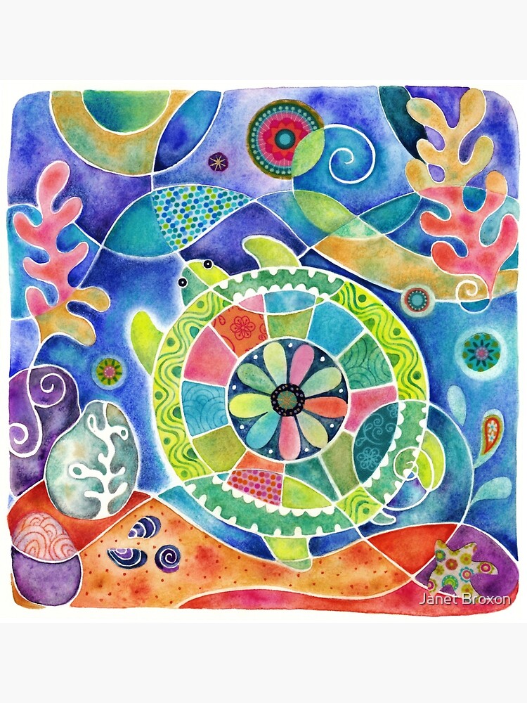 "Sea Turtle Abstract" Canvas Print by jbroxon | Redbubble