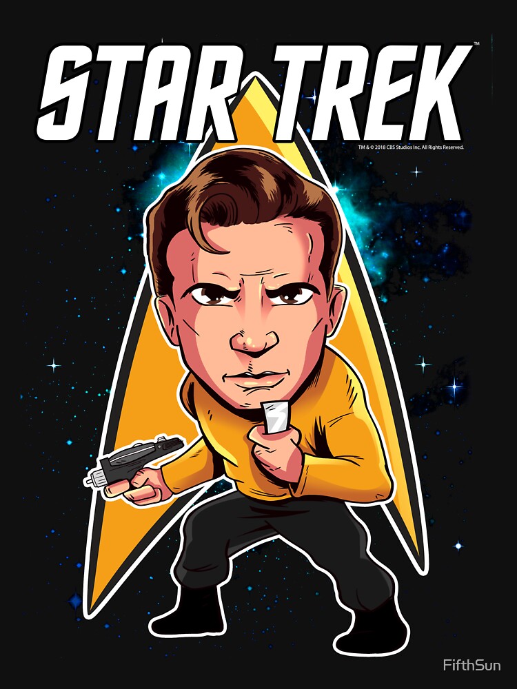 "Star Trek Captain Kirk Chibi Portrait Logo" T-shirt for Sale by ...